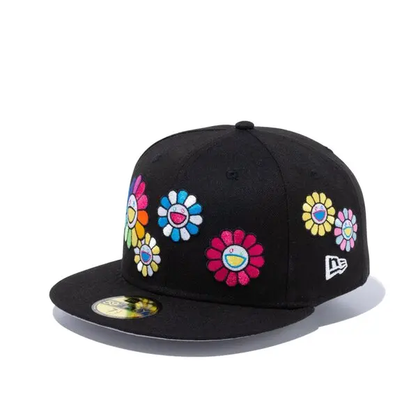 帽子 New Era Takashi Murakami 9Twenty Flower New Era X Takashi Murakami 59fifty Fitted Hat - Black Rainbow